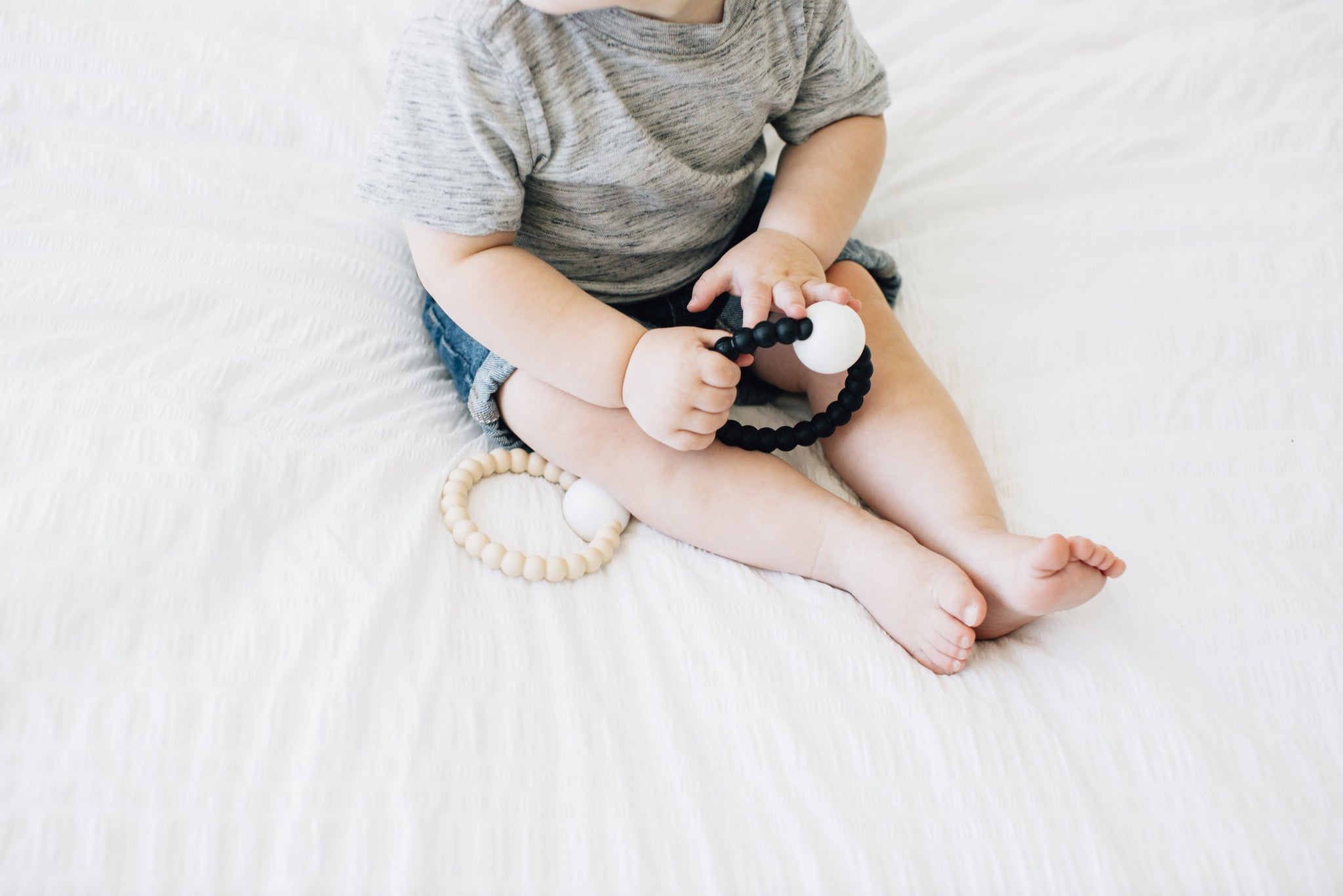 Teether Toy Rattle- Black – Chewable Charm