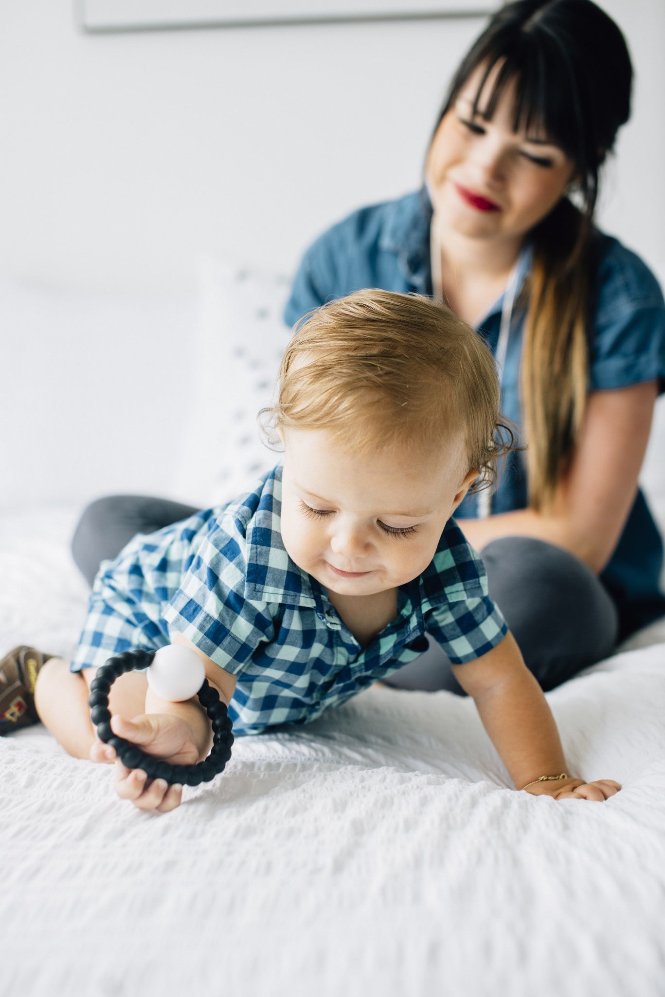 Teether Toy Rattle- Black – Chewable Charm