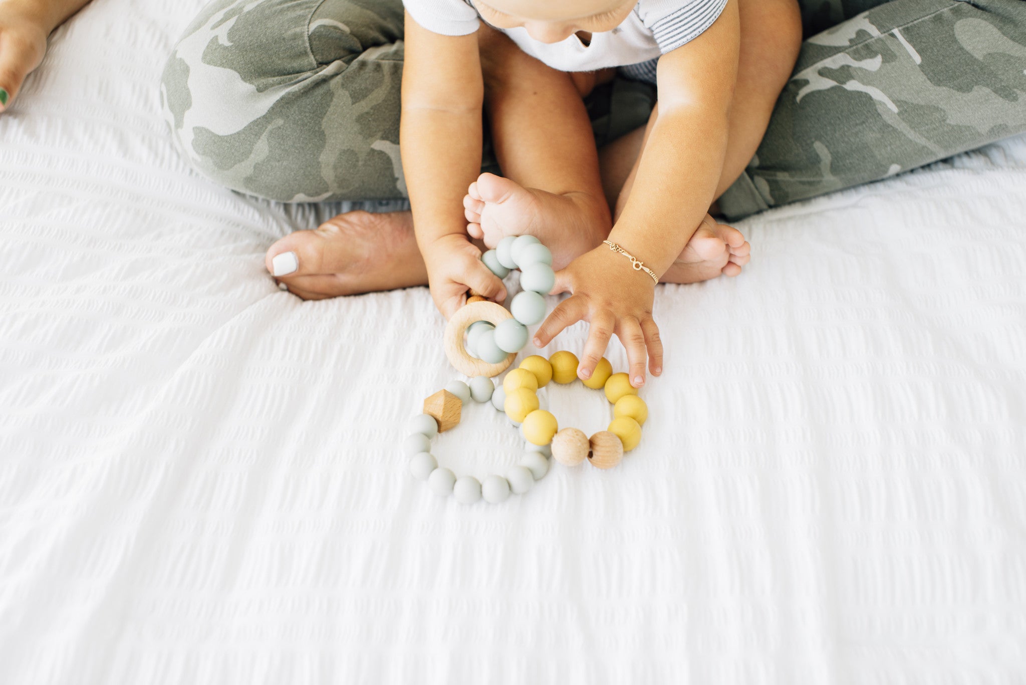 Forest Silicone + Wood Teether Ring – Chewable Charm